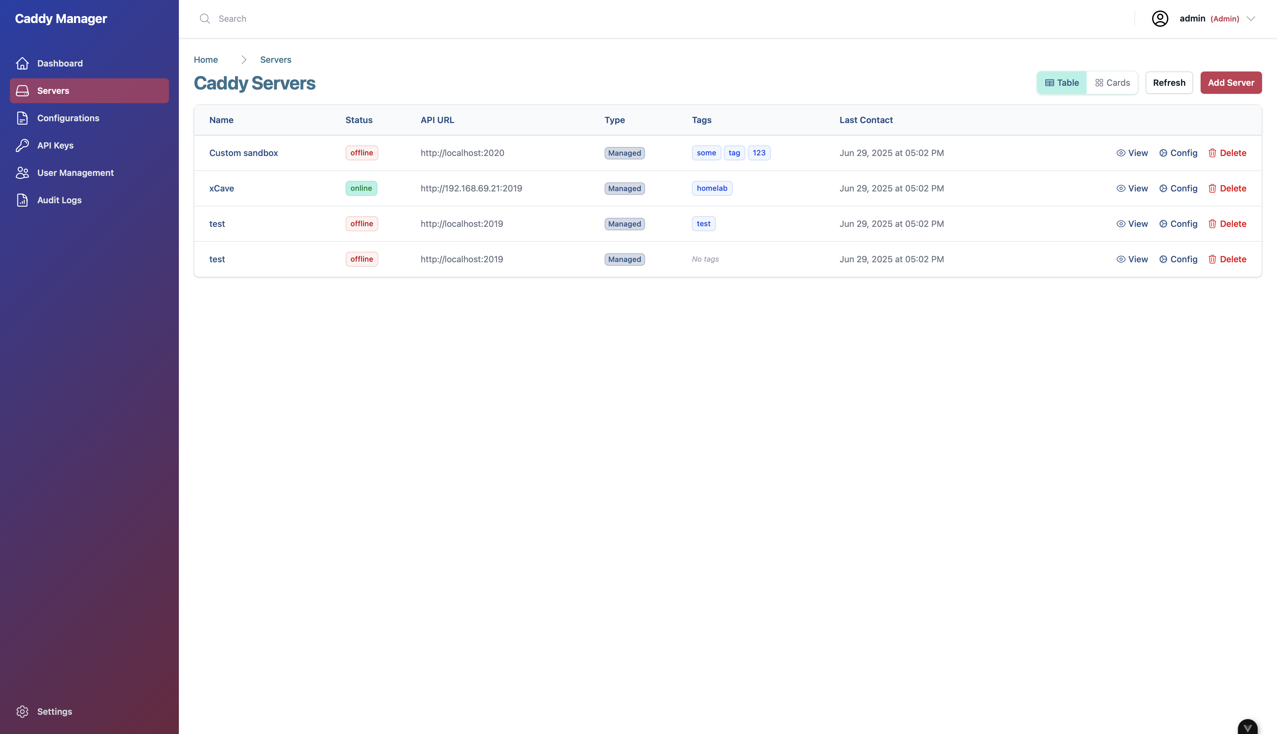 Caddy Manager - Open Source Web UI for managing Caddy!