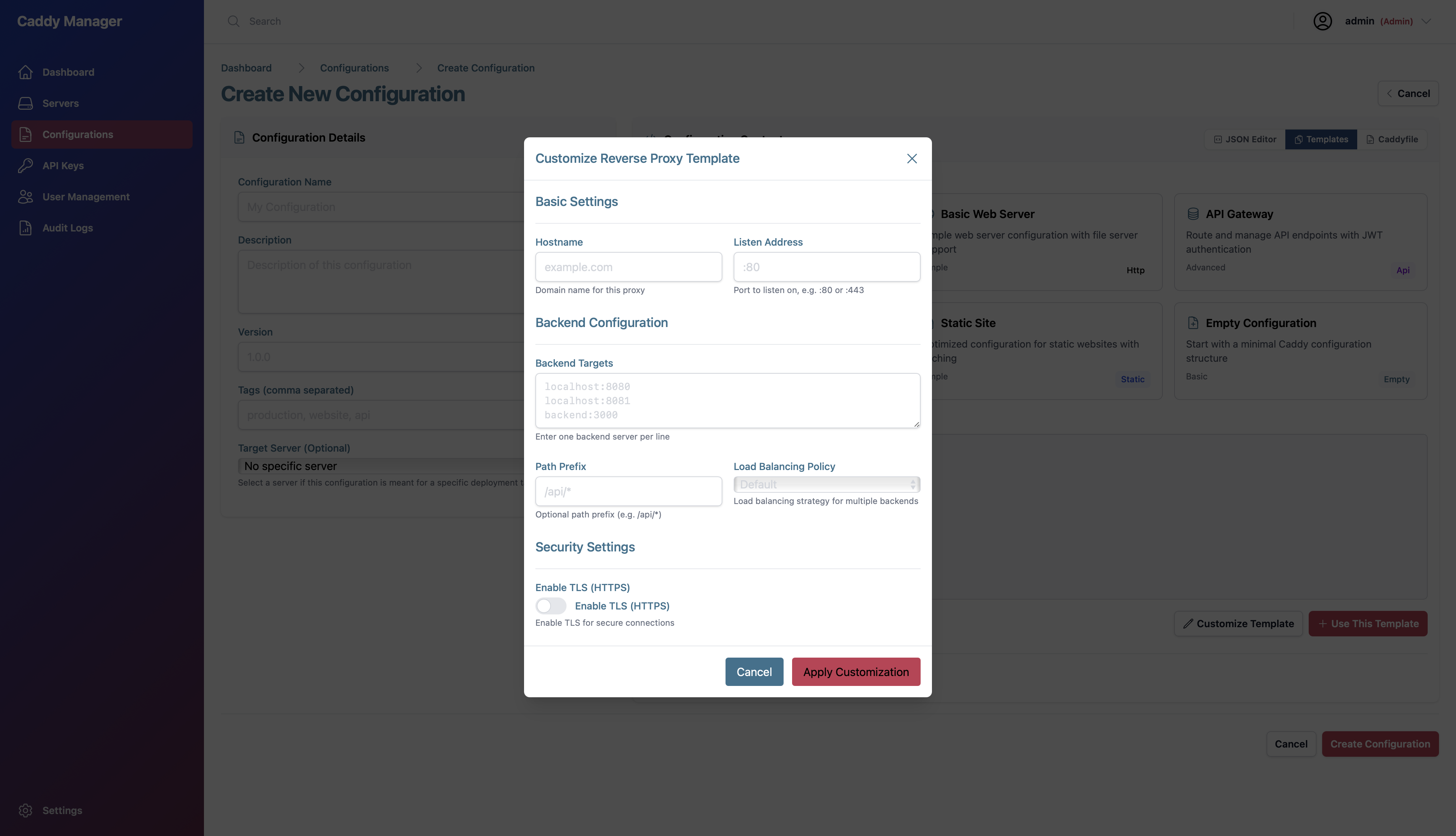 Caddy Manager - Open Source Web UI for managing Caddy!